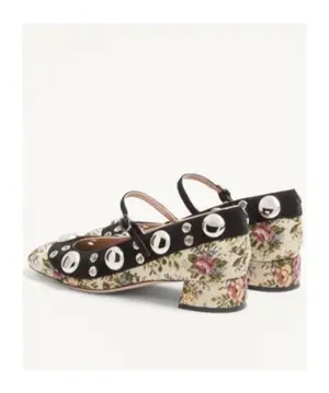 Valentino Garavani 30mm Mary Jane Pumps With Floral Pattern And Cut-out Details