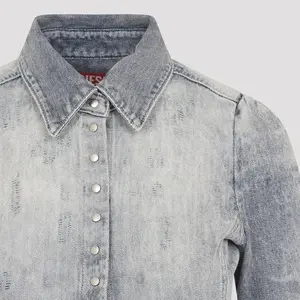 DIESEL® Distressed Honeycomb Denim Shirt