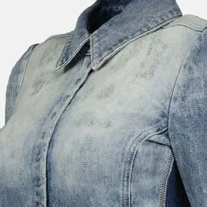 DIESEL® Distressed Honeycomb Denim Shirt - Gray