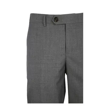 Brunello Cucinelli Mid-waist Straight Wool Casual Pants