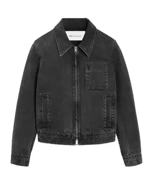 Ami Zip-up Denim Jacket - Black