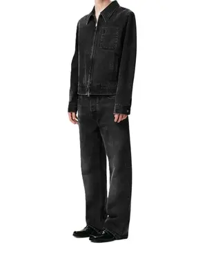 Ami Zip-up Denim Jacket - Black