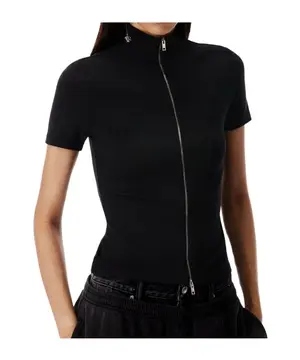 Alexander Wang Mock Neck Zipped Top
