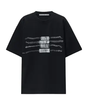Alexander Wang Chain Graphic Oversized T-shirt - Black
