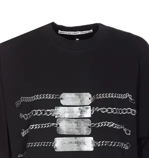 Alexander Wang Chain Graphic Oversized T-shirt - Black