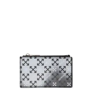 Off-White Arrow Print Zip Wallet - Grey