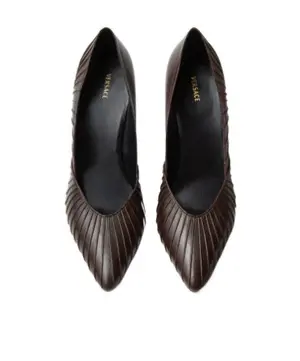 Versace Pleated Stiletto Pumps - Brown