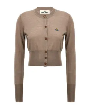 VIVIENNE WESTWOOD Bea Knit Cropped Cardigan - Beige