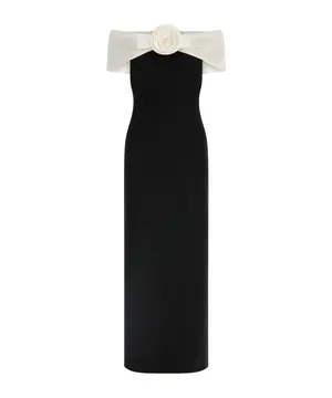SELF-PORTRAIT Crepe Flower Maxi Dress