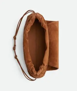 Bottega Veneta Giorno Woven Suede Shoulder Bag - Amber