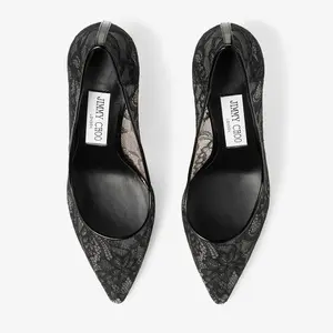 JIMMY CHOO Romy Lace Pointed Toe Pumps - Black