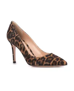 GIANVITO ROSSI Leopard Print Pointed-toe High Heels