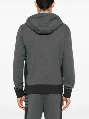 Thom Browne Zip-up Hoodie With Signature Name Tag