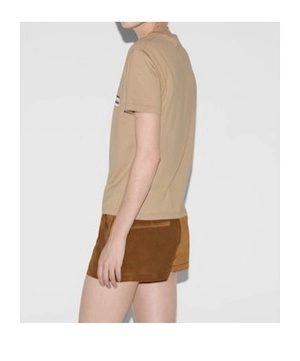 Gucci Logo Print Cotton T-shirt - Camel
