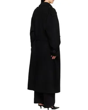 TOTEME Long-sleeved Double-breasted Belted Coat - Black
