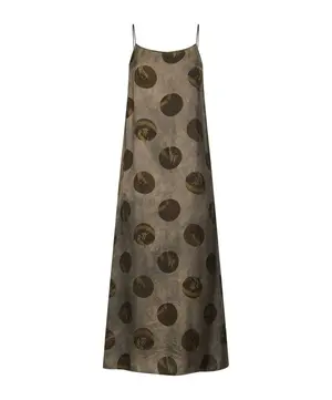 UMA WANG Anaya Printed Strappy Dress - Brown