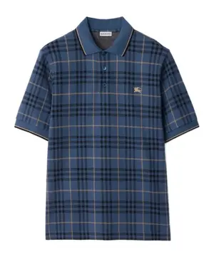 Burberry Logo Embroidered Checked Polo Shirt