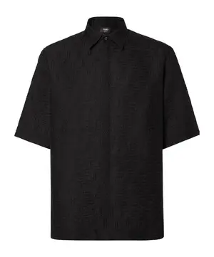 Fendi Collared Short-sleeve Shirt - Black