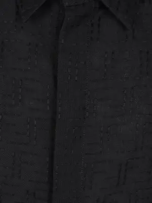 Fendi Ff Jacquard Short-sleeved Shirt - Black
