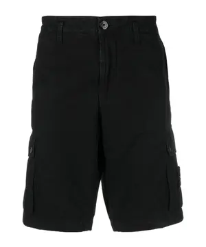 Stone Island Compass Patch Cargo Shorts - Black