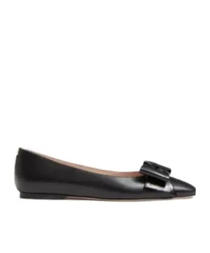 Valentino Garavani Bow Detail Round Toe Ballet Flats - Black