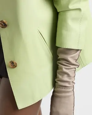 Prada Nappa Leather Jacket - Green