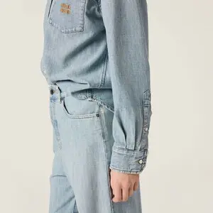Miu Miu Button-up Denim Shirt - Light Blue