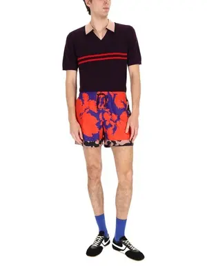 Dries Van Noten Striped Knitted Polo Shirt