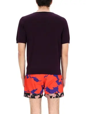 Dries Van Noten Striped Knitted Polo Shirt