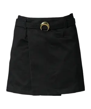 MARINE SERRE Mini Skirt With Buckle Detail - Black