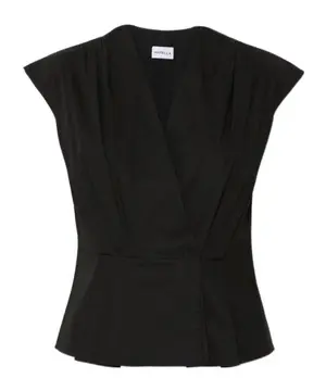 Marella Bazar Wrap V-Neck Top Black