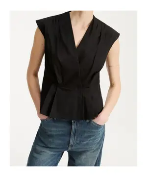 Marella Bazar Wrap V-neck Top - Black