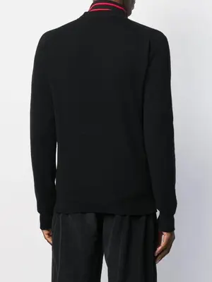 Play Comme Des Garcon Heart Embroidered Cardigan - Black