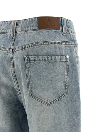 Brunello Cucinelli Retro" Cropped Straight Jeans - Light Blue