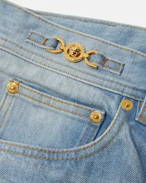 Versace Logo-patch Cropped Jeans