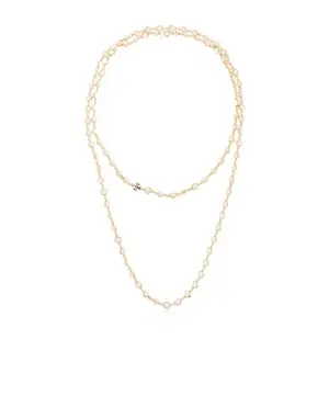 Tory Burch Beaded Logo Necklace - Yellow
