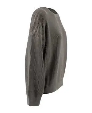 Brunello Cucinelli Ribbed Crew Neck Long Sleeve Pullover