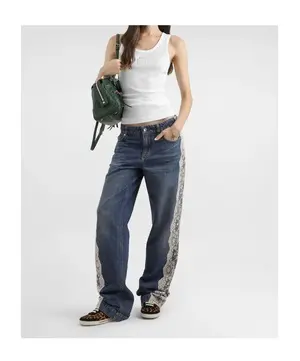 Dolce & Gabbana Lace Trim Wide-leg Jeans