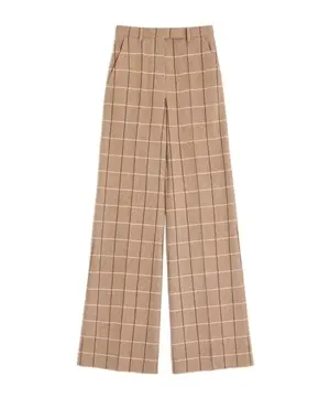 Valentino Garavani Windowpane Checked Wide-leg Trousers