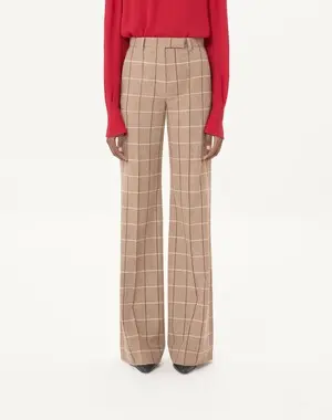 Valentino Garavani Windowpane Checked Wide-leg Trousers