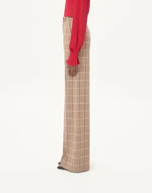 Valentino Garavani Windowpane Checked Wide-leg Trousers