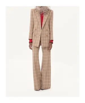 Valentino Garavani Windowpane Checked Wide-leg Trousers
