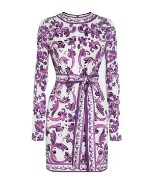 Dolce & Gabbana Majolica Printed Charmeuse Dress