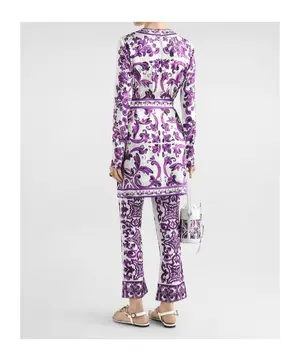 Dolce & Gabbana Majolica Printed Charmeuse Dress
