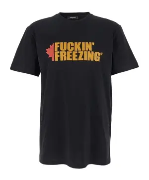 Dsquared2 Logo Printed Crewneck T-shirt - Black