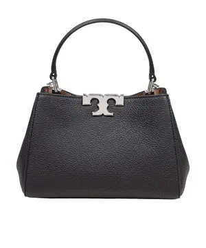 Tory Burch Eleanor Pebbled Mini Satchel Bag - Black