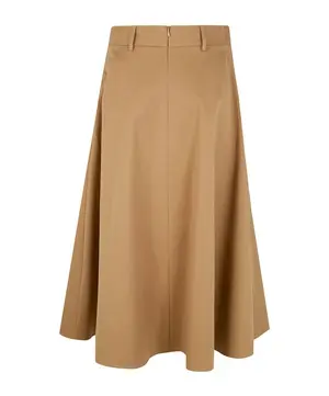 SEMICOUTURE A-line Midi Skirt With Belt Loops And Zipper Closure