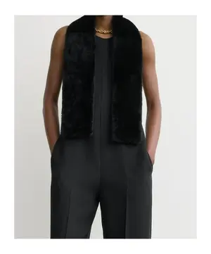 TOTEME Shearling Tuxedo Scarf - Black