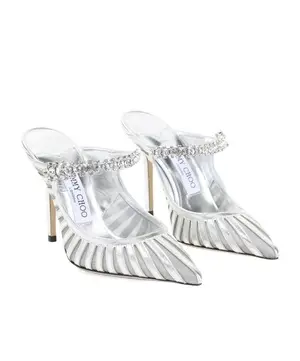 JIMMY CHOO Bing 100 Embellished Pumps - Silver