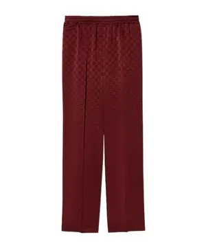 Gucci Gg Jacquard Elastic Waistband Trousers - Brown